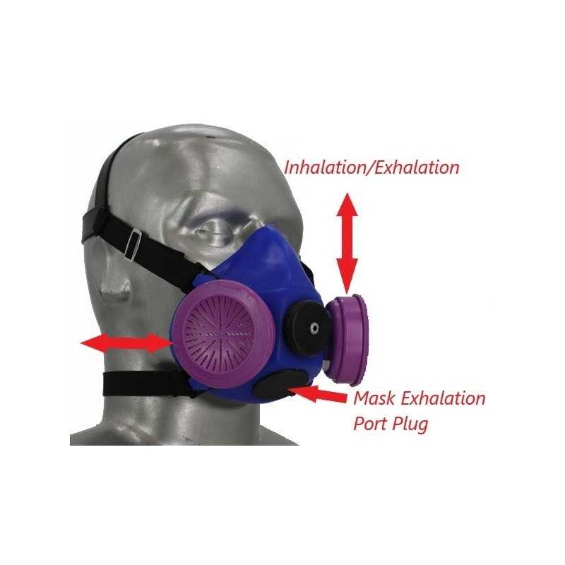 Half Respirator Mask Two Way Filter Converter Plug