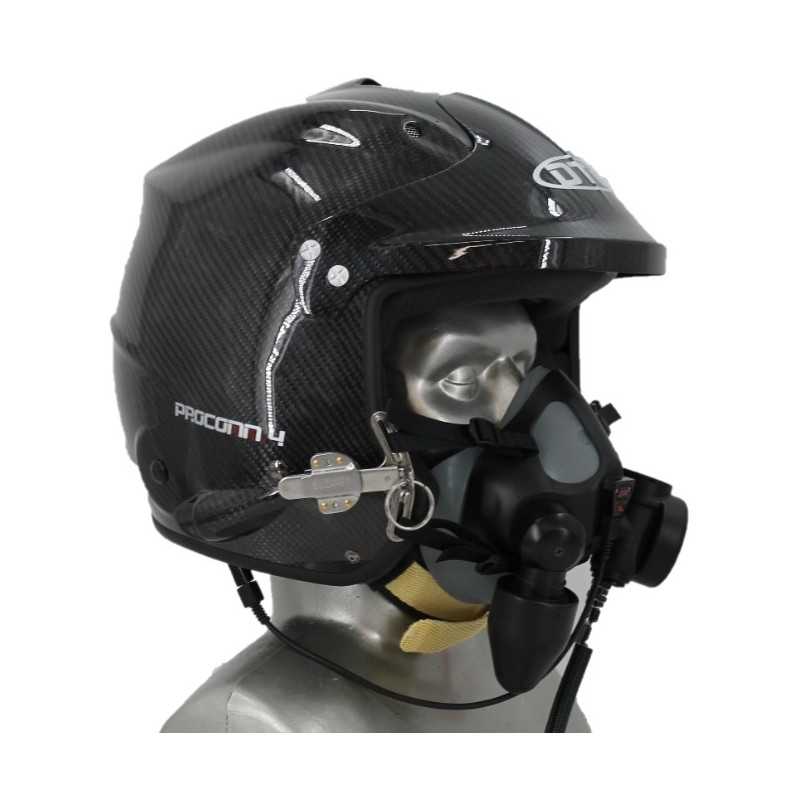 DTG Procomm 4 Marine Open Face Carbon Fiber Helmet with Comms (Mask Use)